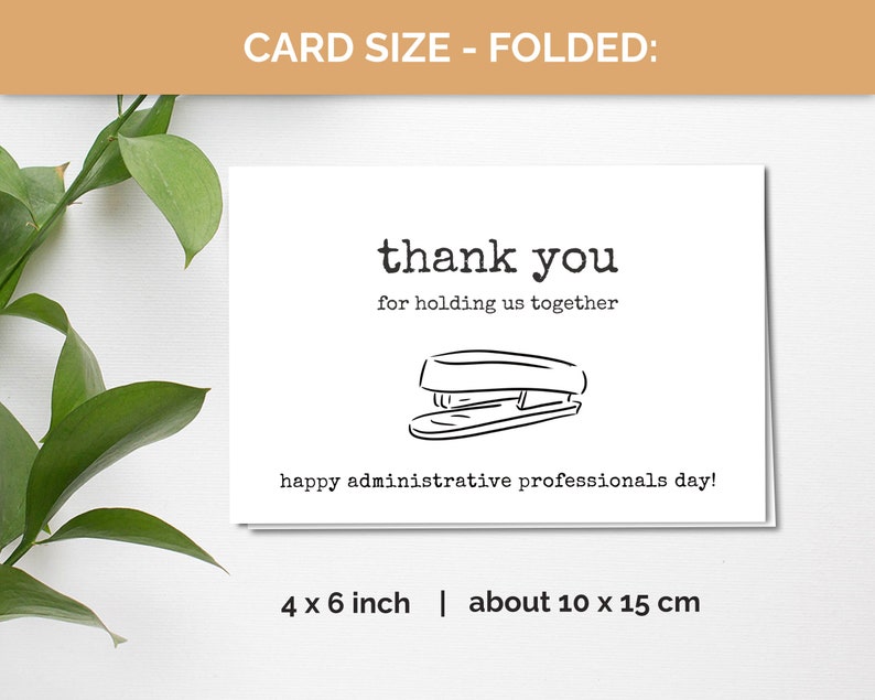 Administrative Professionals Day Card, Printable Thank You Card to Give ...