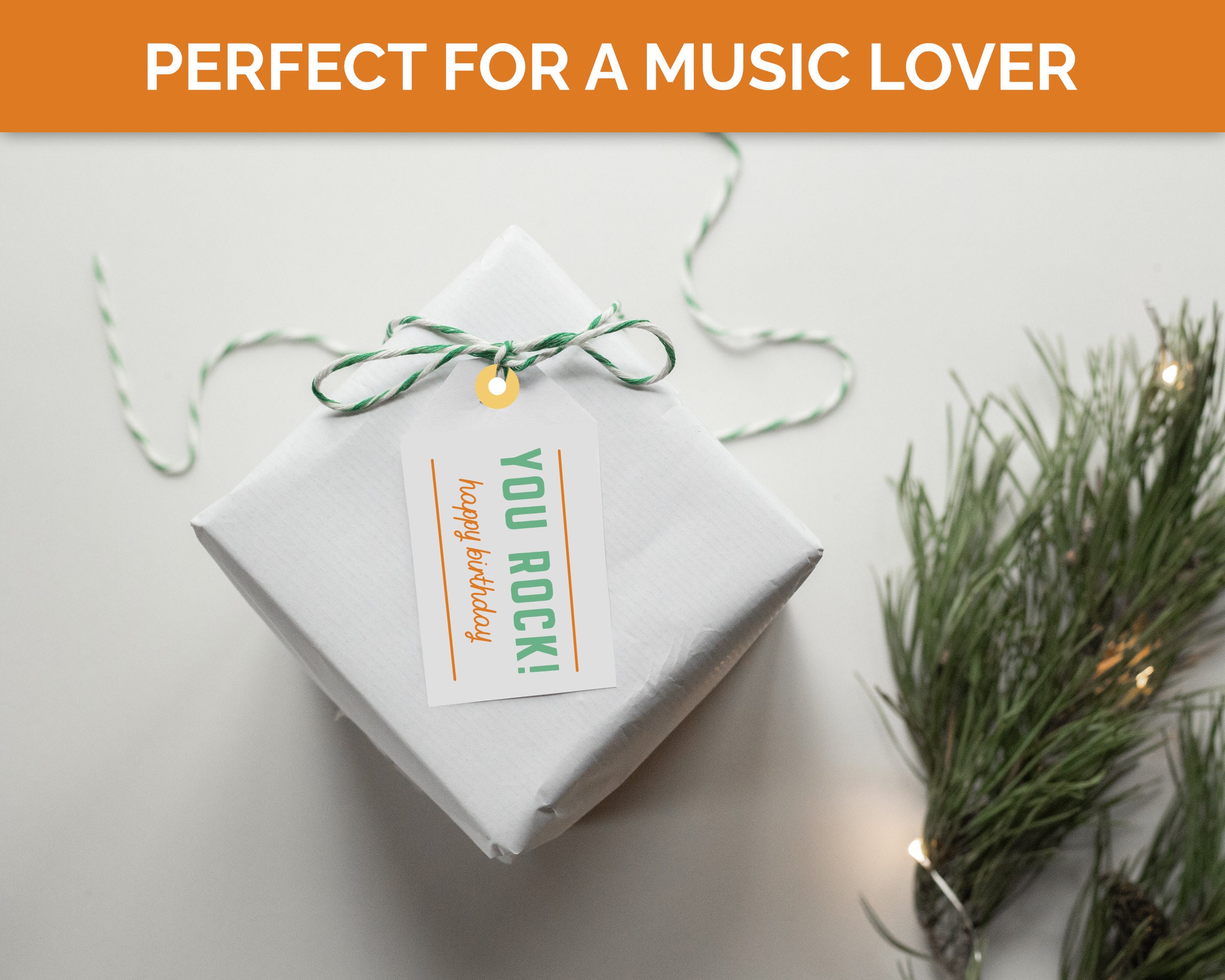 Printable Birthday Gift Tags, Perfect for a Music Lover, PDF With 9 ...