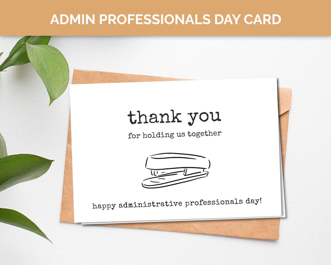 Administrative Professionals Day Card, Printable Thank You Card to Give ...