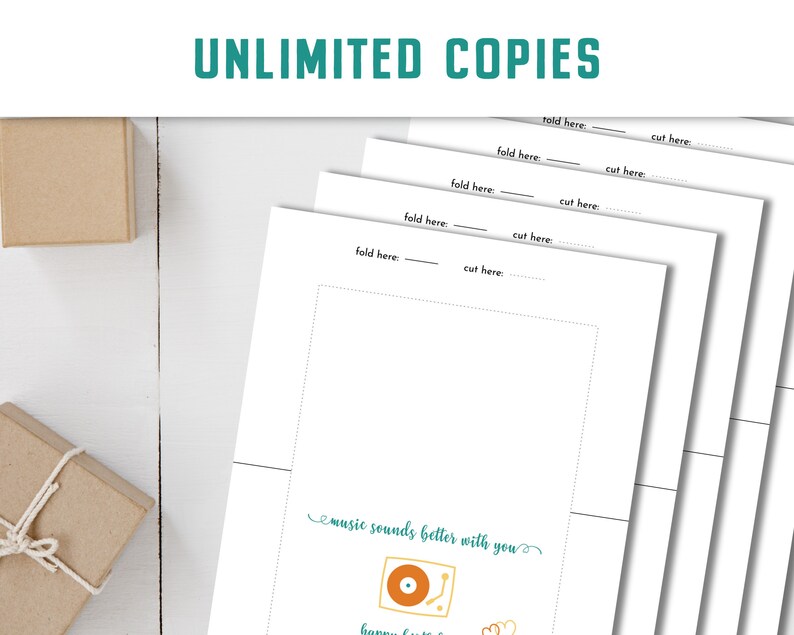 Printable Birthday Card Music Theme Gift Birthday Card | Etsy