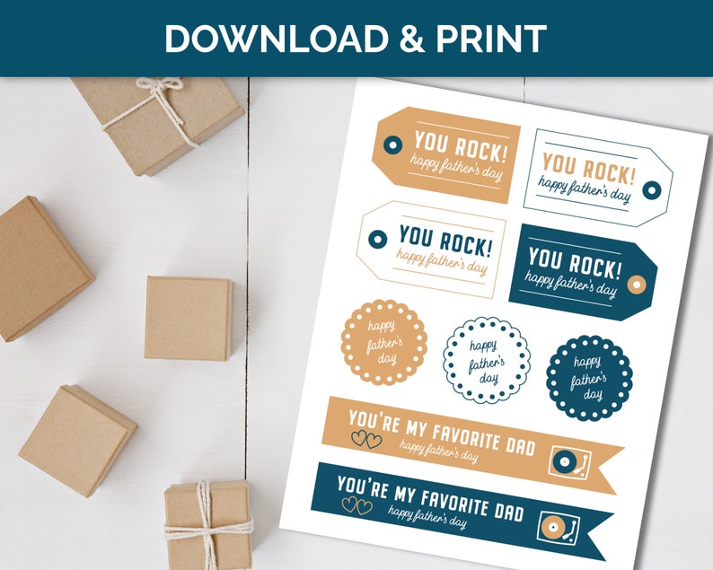 Printable Gift Tags for Fathers Day Music Theme Gift Tags - Etsy