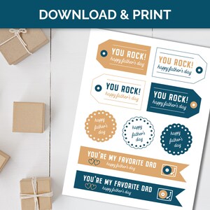 Printable Gift Tags for Father’s Day, Music Theme Gift Tags, PDF With 9 ...