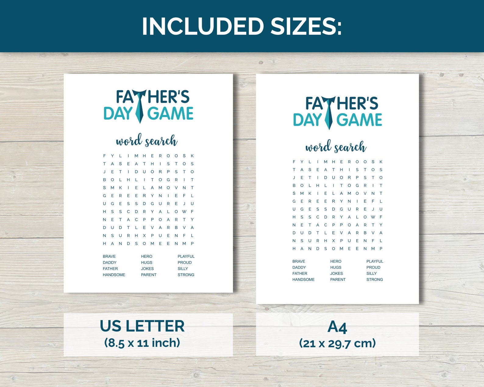 Father's Day Word Search Printable Game, Fun Word Scramble for Family ...