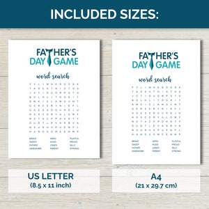 Father's Day Word Search Printable Game, Fun Word Scramble for Family ...