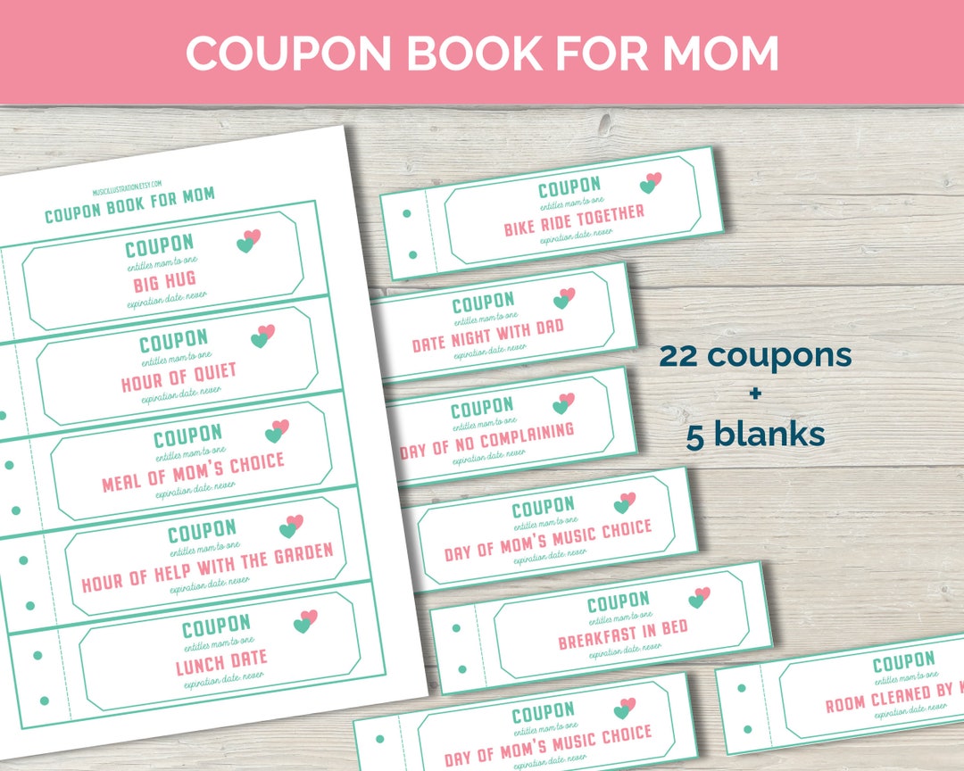 Coupon Book for Mom, Mother’s Day Gift Daughter Son, Meaningful Gift ...