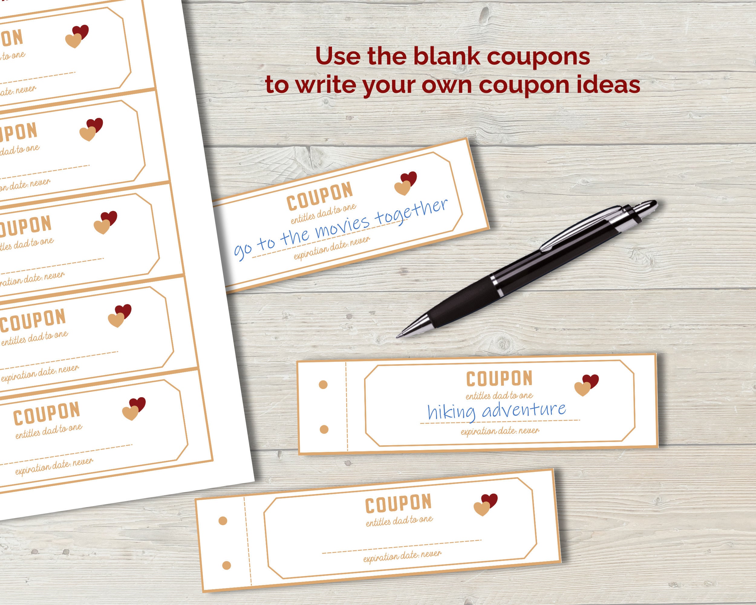 Coupon Book for Dad, Meaningful Dad Gift From Kids, Printable Christmas ...