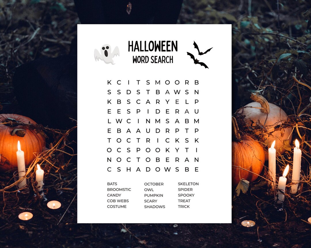 Spooky Halloween Word Search for Kids - Fun and Educational Activity ...