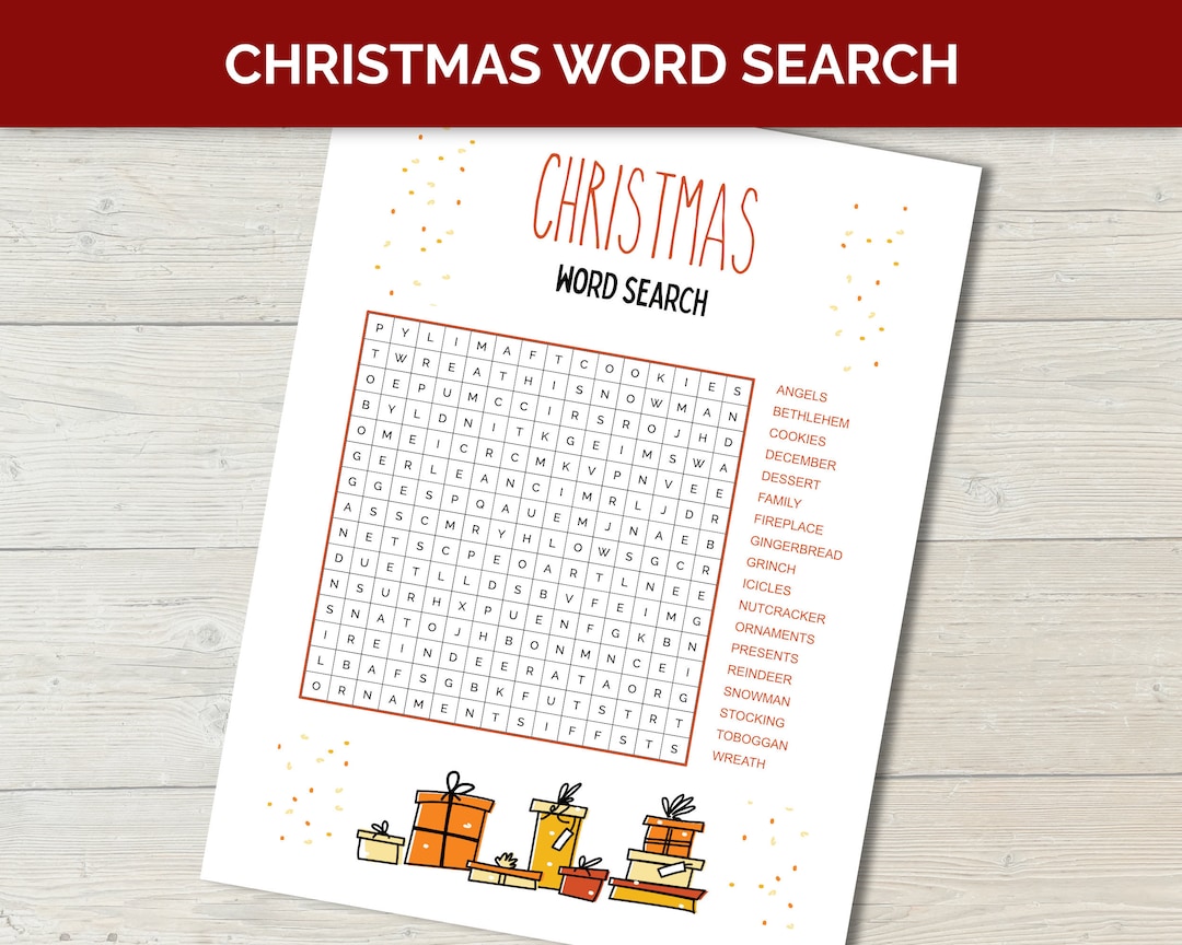 Christmas Word Search Printable Game, Christmas Word Games, Winter ...