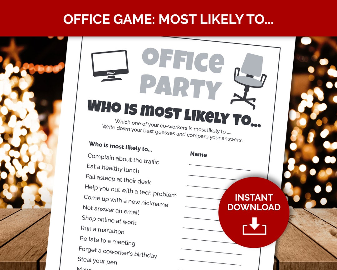 Printable Whos Most Likely to Game to Play at a Christmas Work - Etsy