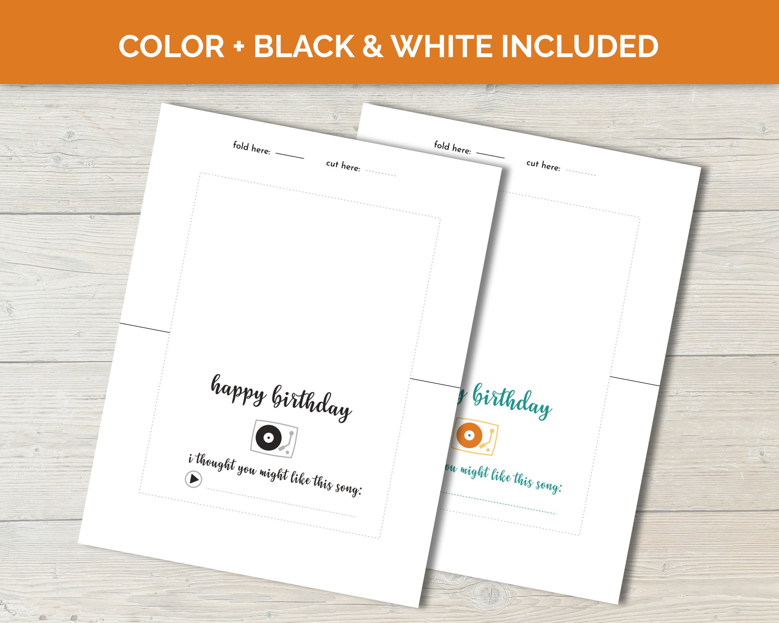 Printable Birthday Card, Song Gift, Playlist, Meaningful Gift, Music ...