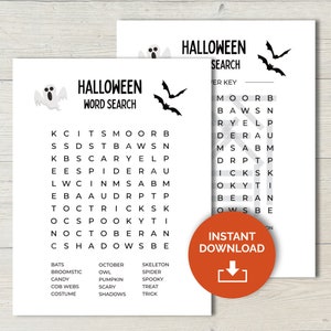 Spooky Halloween Word Search for Kids Fun and Educational Activity ...