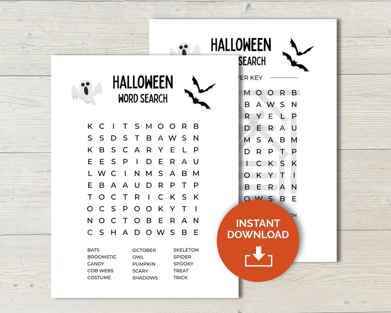 Spooky Halloween Word Search for Kids - Fun and Educational Activity ...