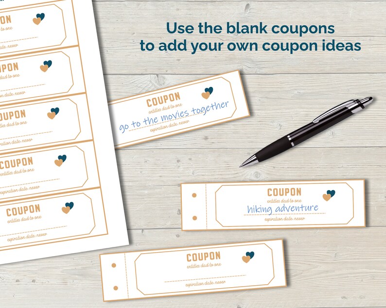 Birthday or Fathers Day Coupon Book Printable Dad Coupons - Etsy