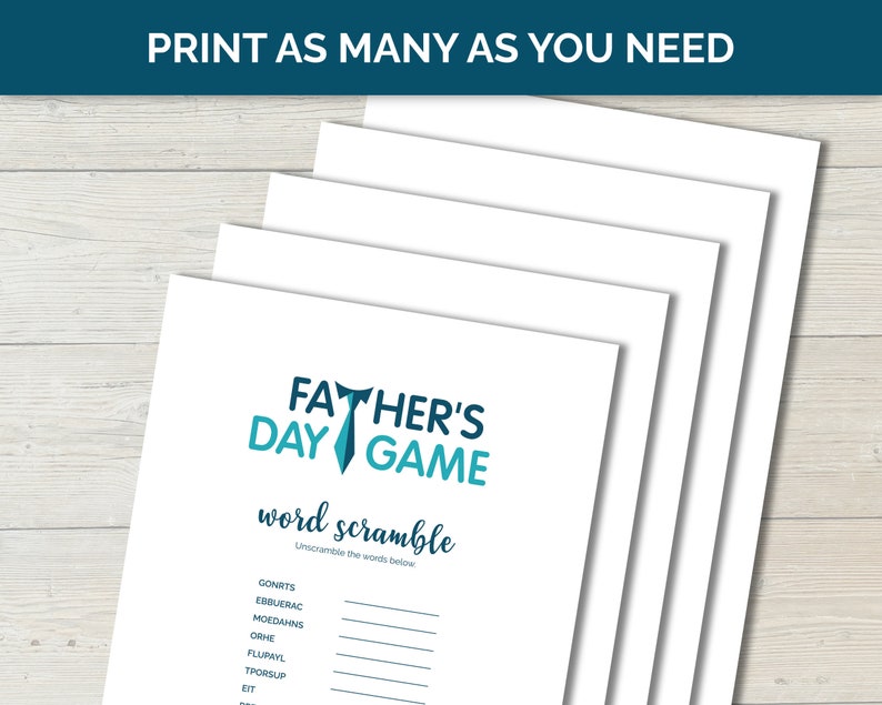 Father's Day Word Scramble Printable Game, Fun Word Scramble for Family ...