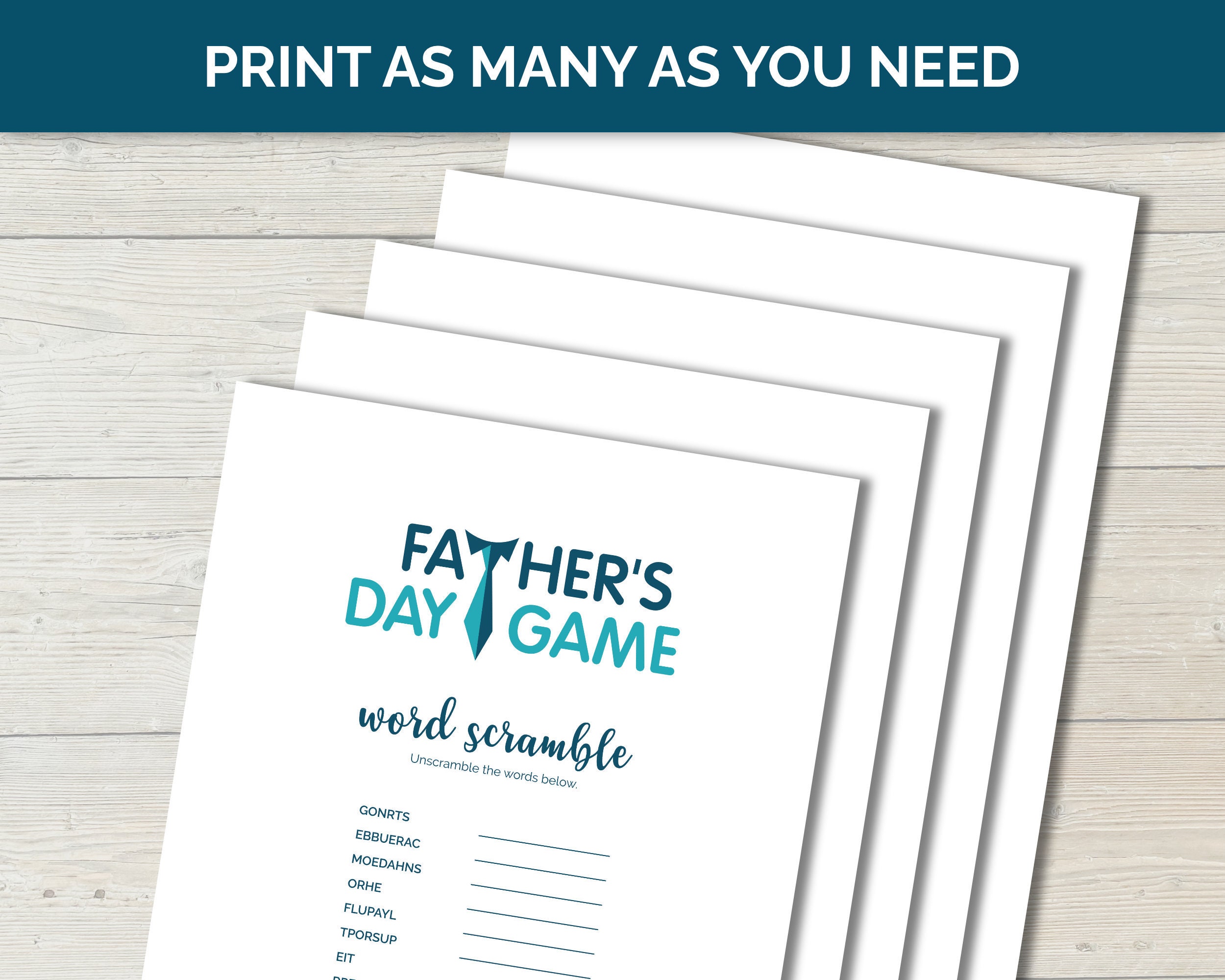 Father's Day Word Scramble Printable Game, Fun Word Scramble for Family ...