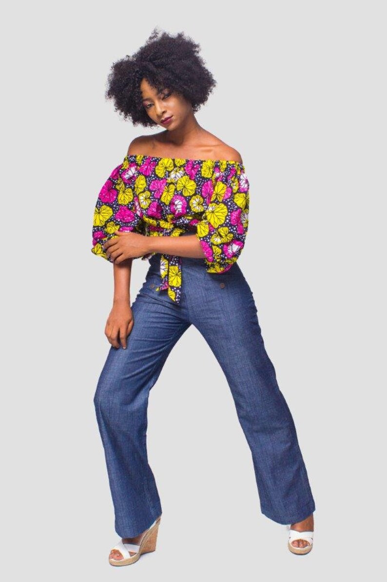 Off The Shoulder African Print Top Ankara Crop Top African Etsy
