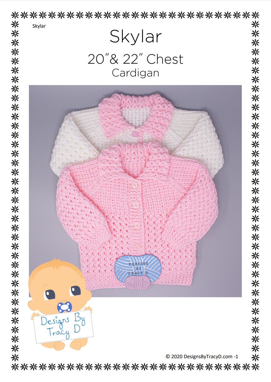 Baby Cardigan PDF Knitting Pattern Designs by Tracy D - Etsy