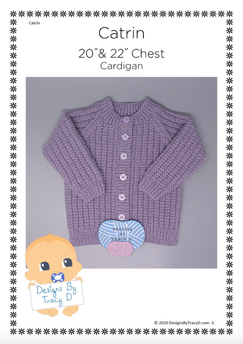 Baby Cardigan PDF Knitting Pattern Designs by Tracy D - Etsy