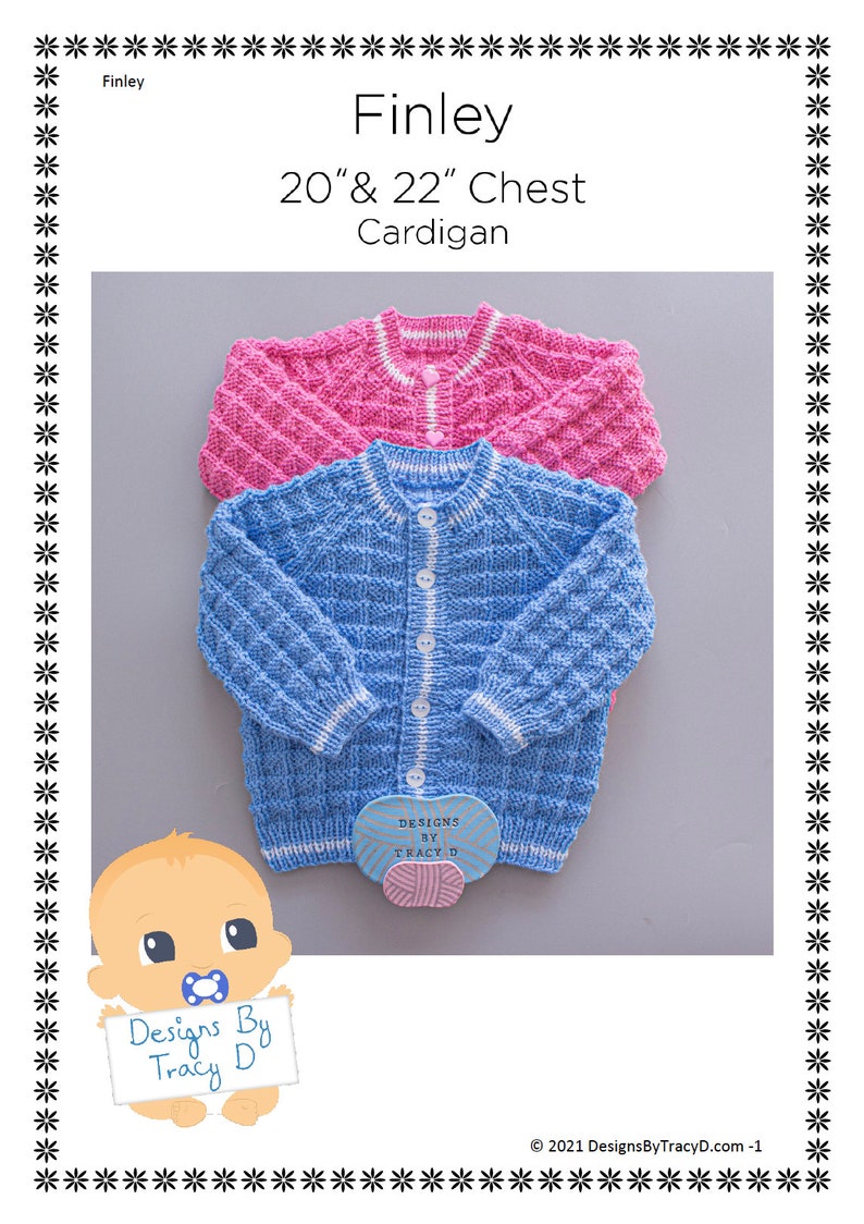 Baby Cardigan PDF Knitting Pattern Designs by Tracy D - Etsy