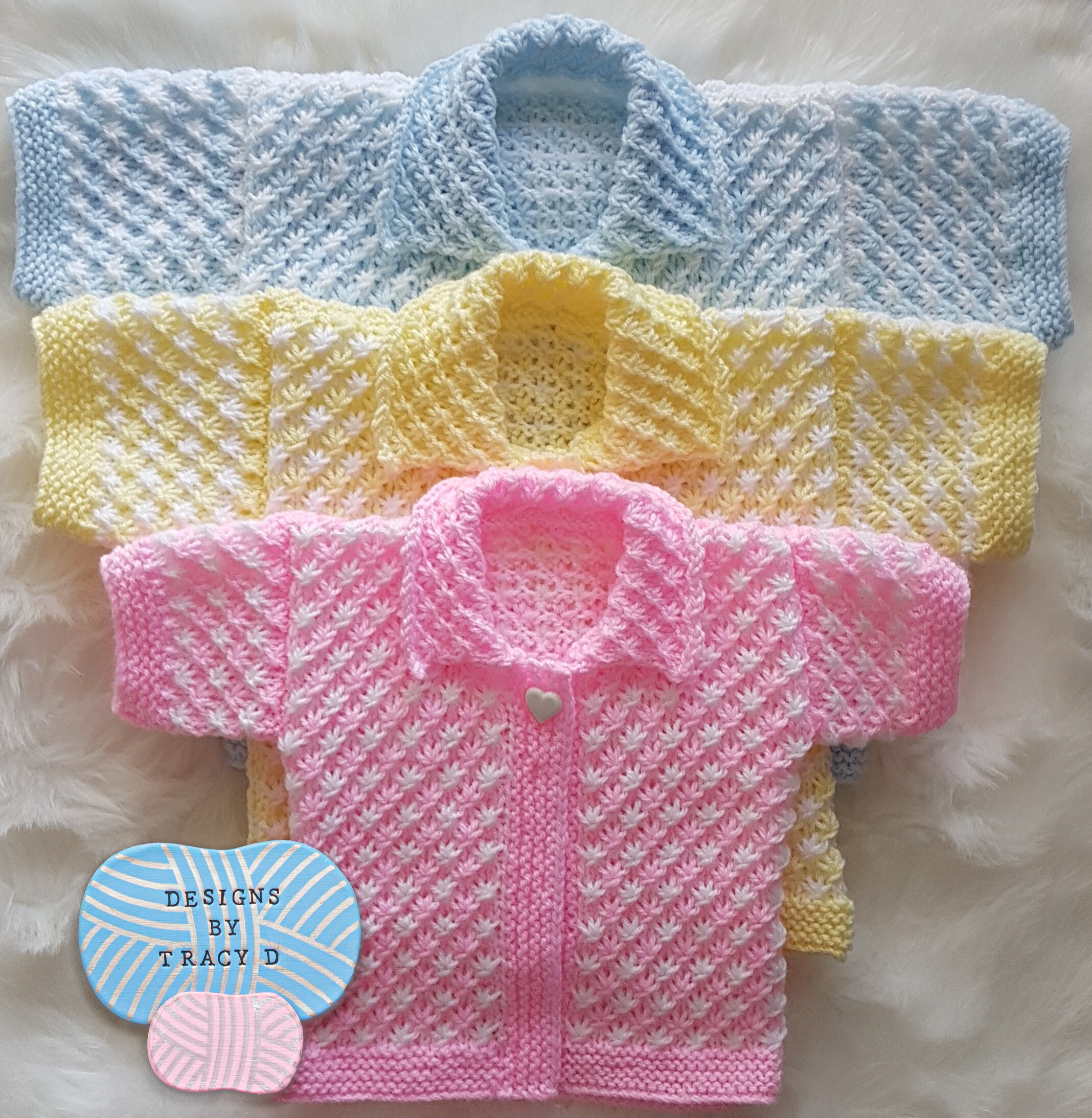 Baby Short Sleeve Cardigan PDF Knitting Pattern - Etsy