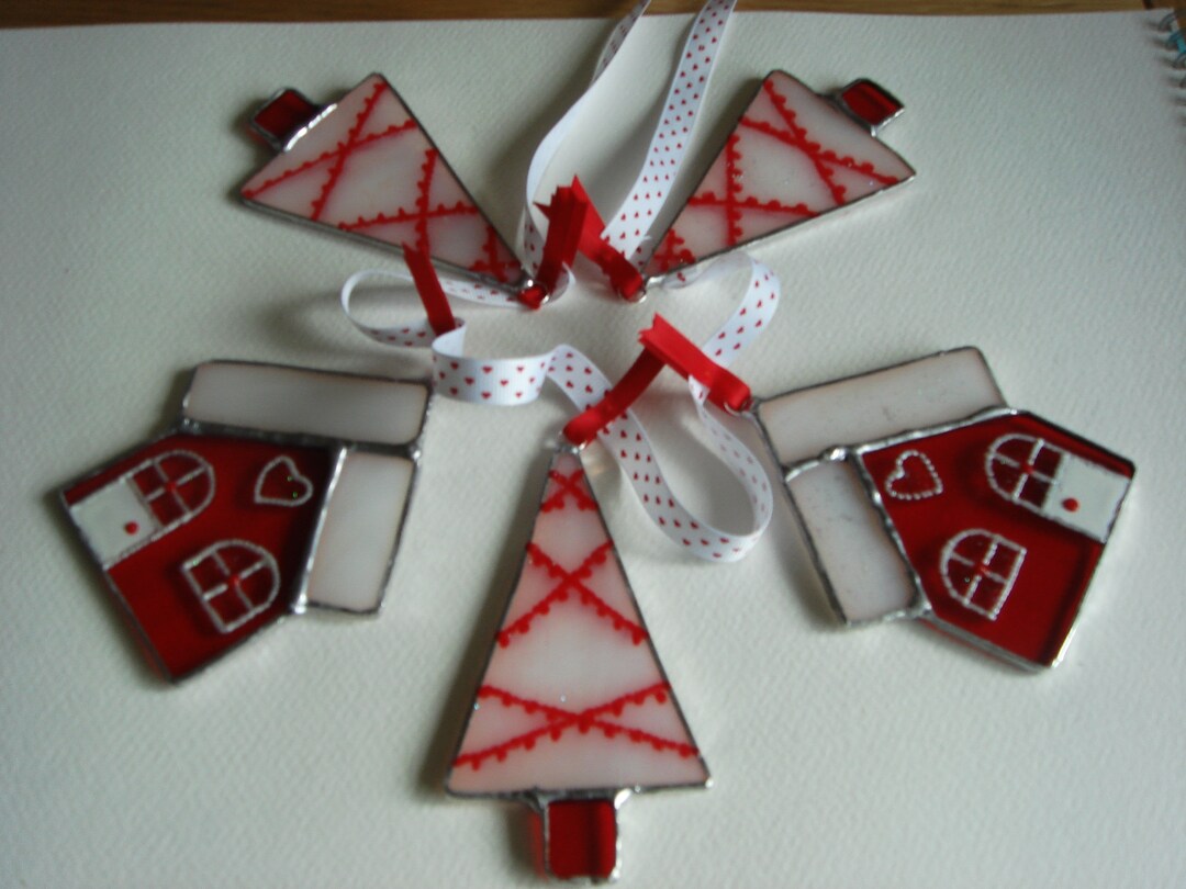Christmas Stained Glass Bunting - Etsy