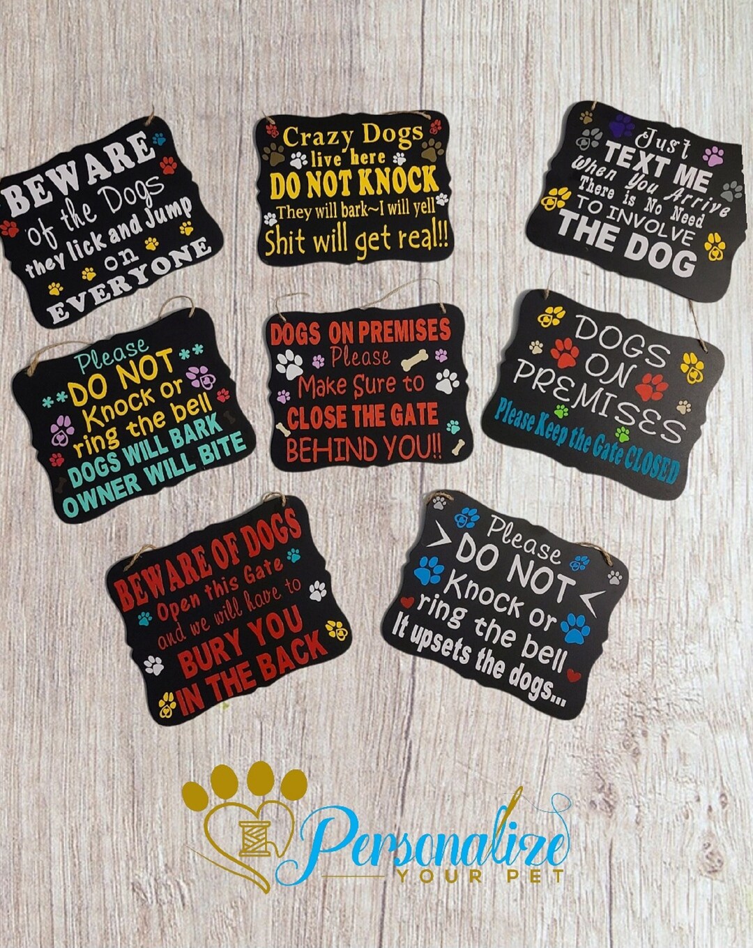 Personalized Beware of Dog Message Signs - Design Your Own Friendly or ...