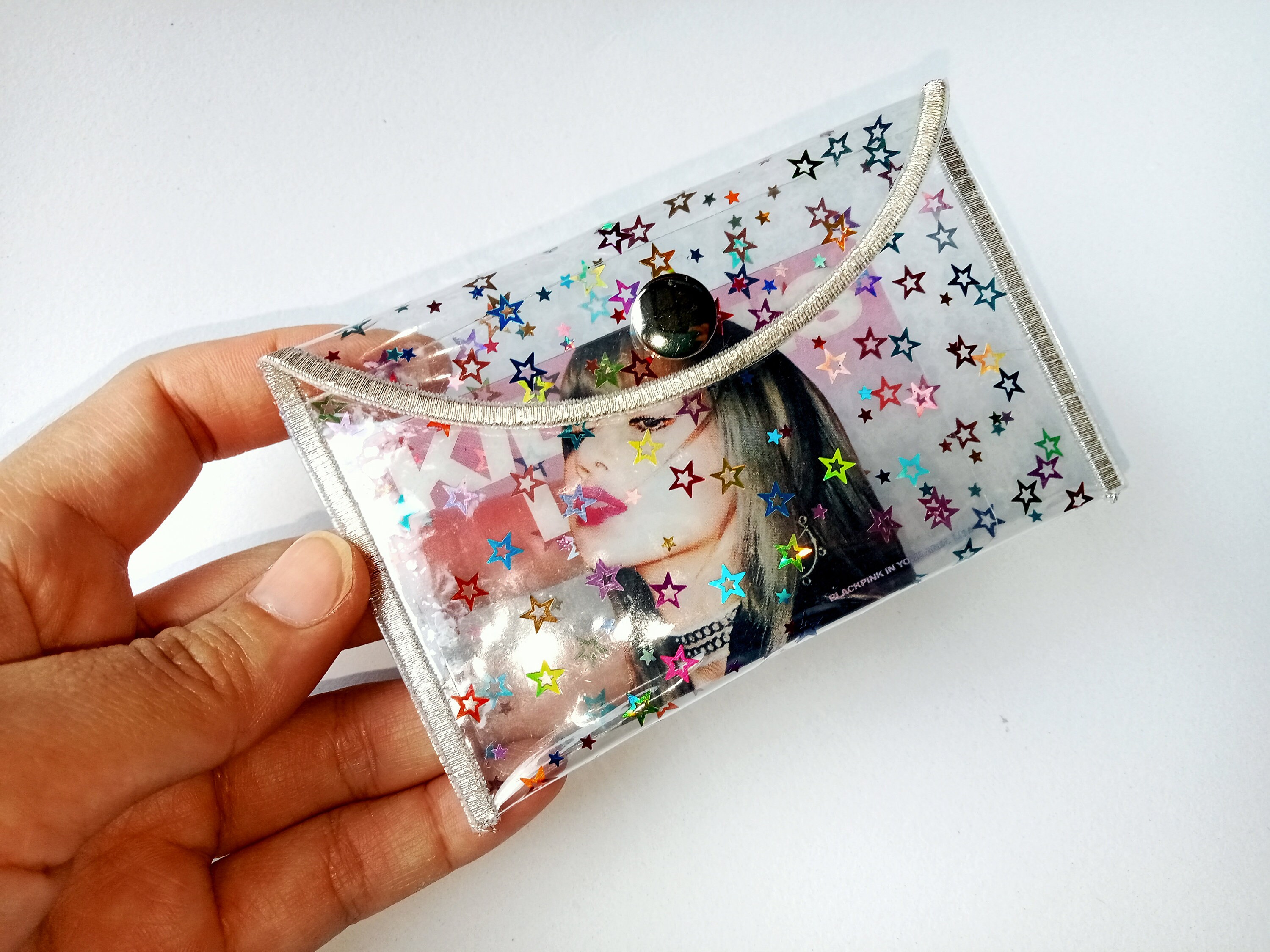 Star Glitter Card Wallet, Clear Coin Purse , Transparent Card Holder ...