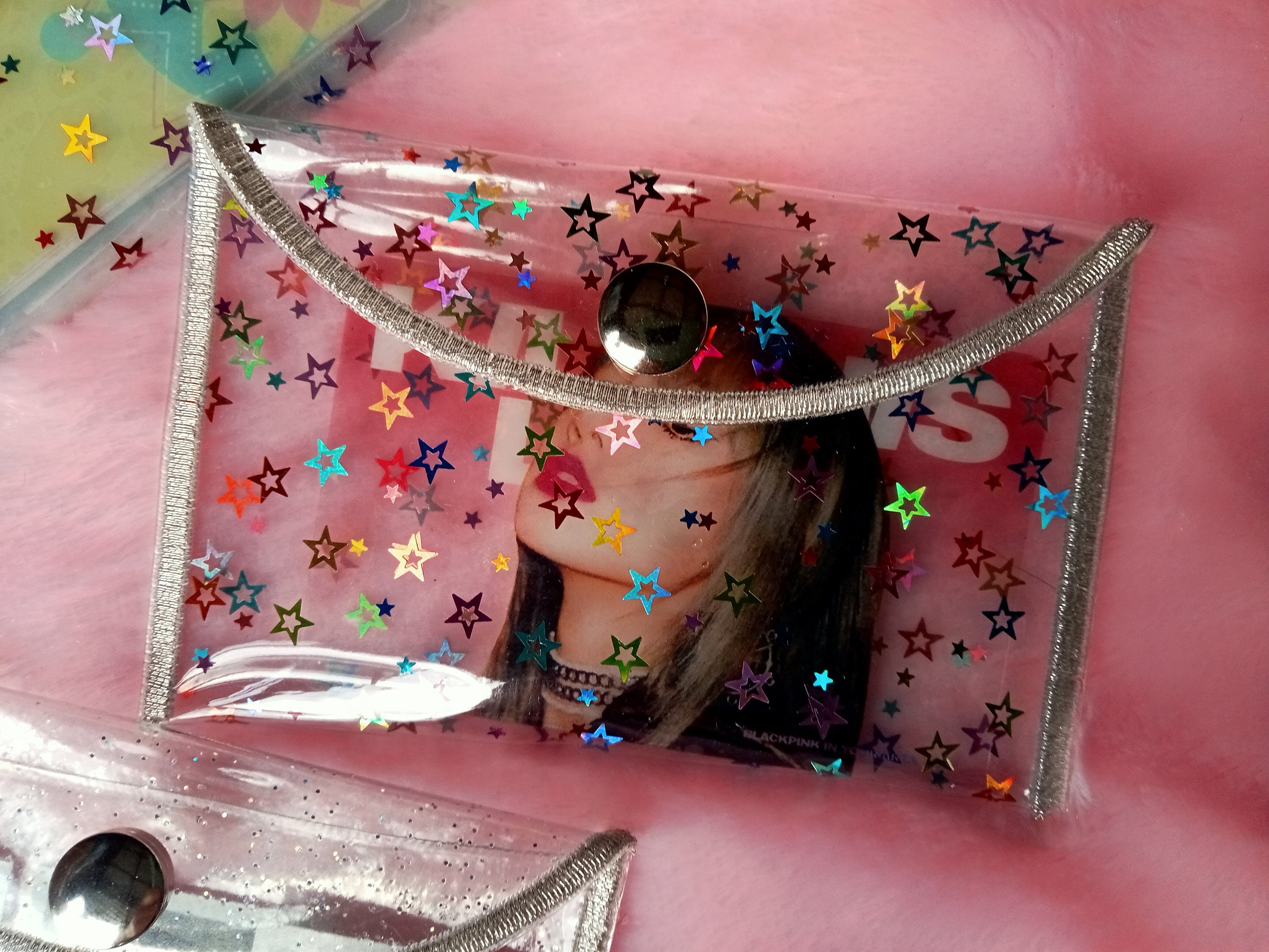 Star Glitter Card Wallet, Clear Coin Purse , Transparent Card Holder ...