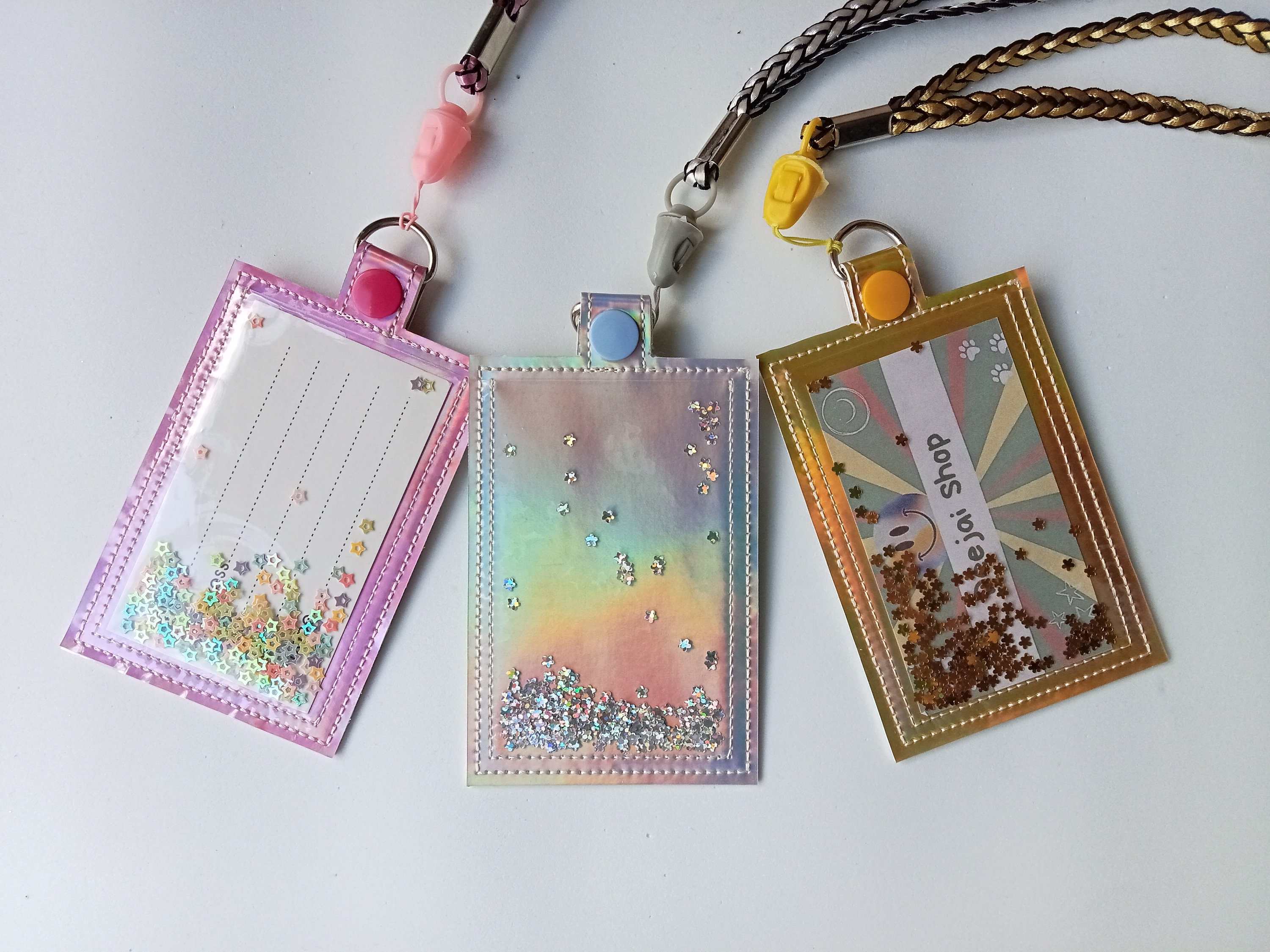 Holographic ID Badge Key Card ID Badge Holder Lanyards - Etsy