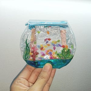 Tiny Fish Bowl Glitter Clear Wallet, Transparent Coin Purse, Clear ...