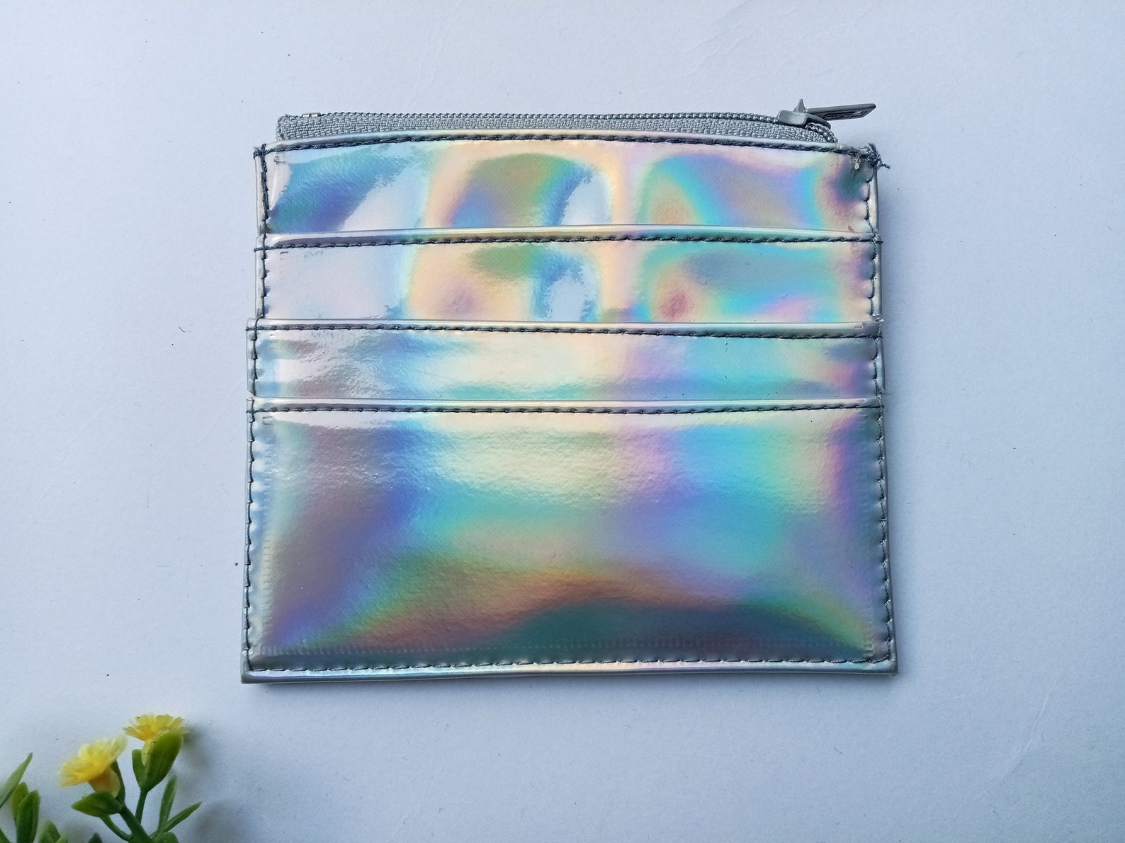 Holographic Card Case, Hologram ID Holder Wallet, Metallic, Iridescent ...