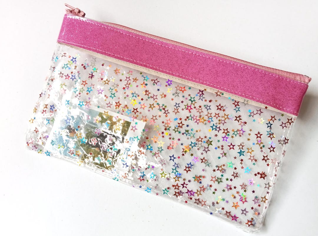Star Pencil Case, Glitter Clear Purse , Transparent Pencil Holder, Cute ...