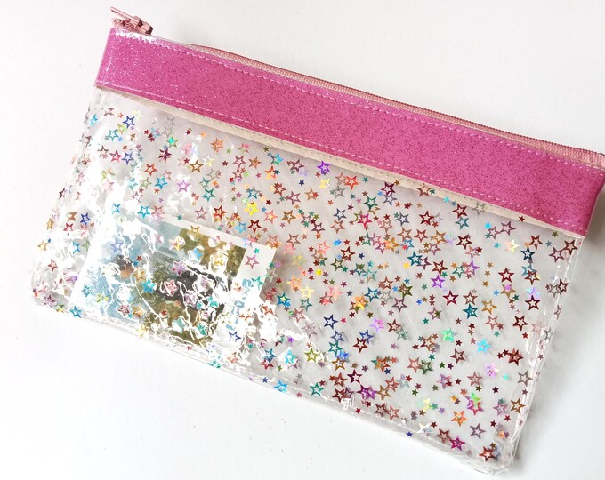 Star Pencil Case,glitter Clear Purse,transparent Pencil Bag,pvc Pouch ...