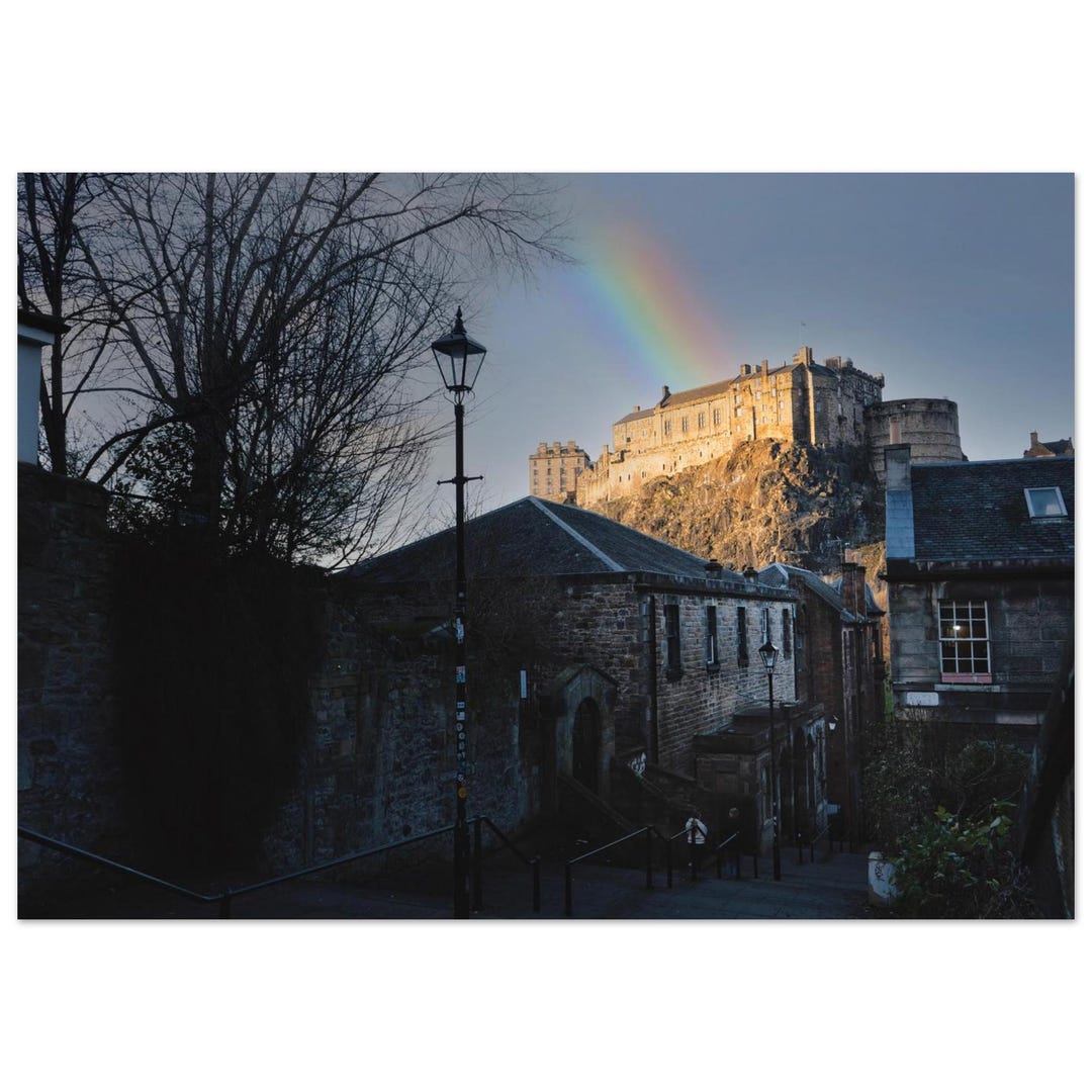 Edinburgh Castle Rainbow Print: Vennel Point Cityscape Art - Etsy