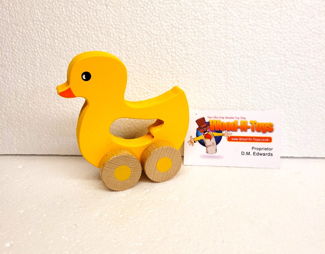 Push Along Wooden Duck Easy Grasp Handle - Etsy