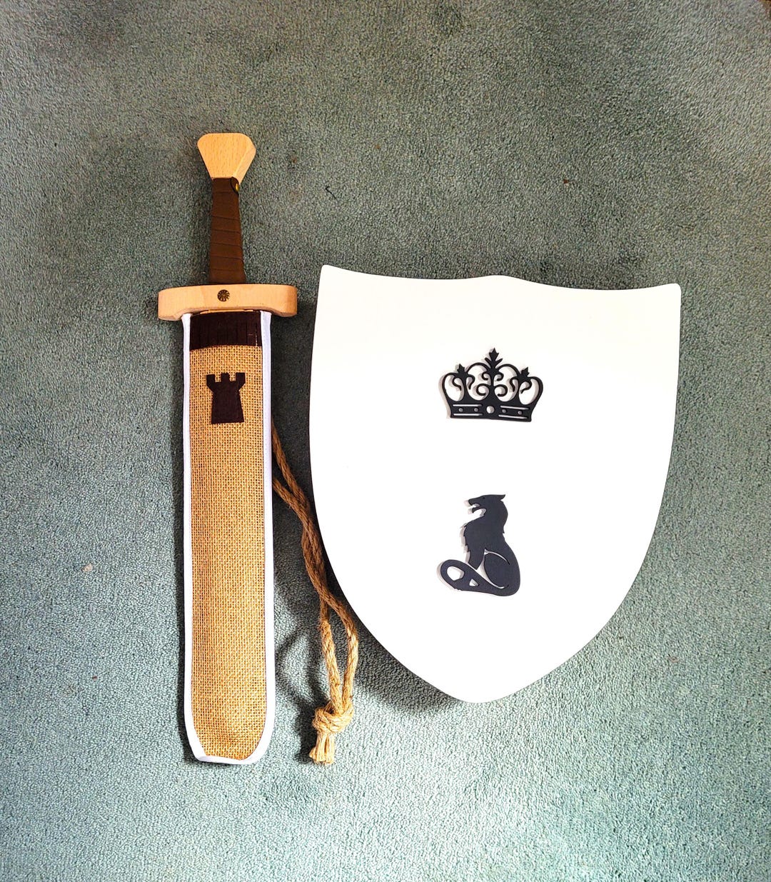 White Knight Sword and Shield Set - Etsy