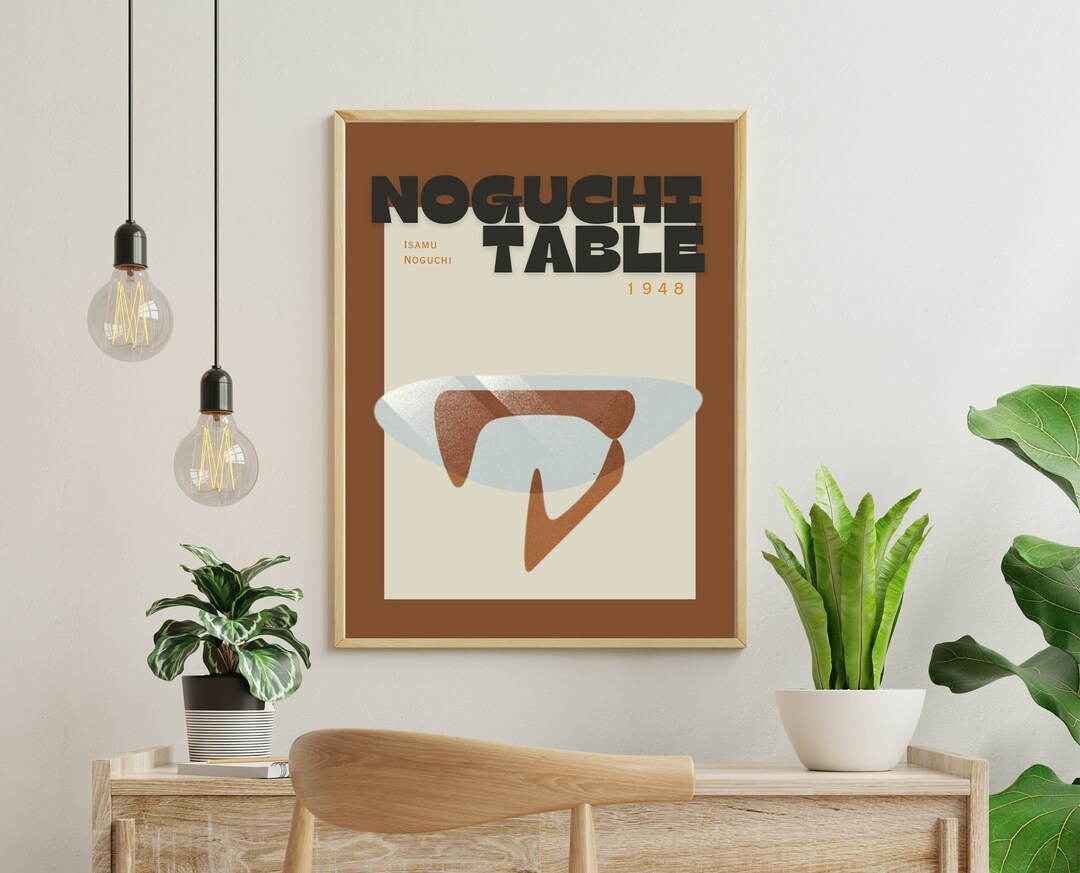 Noguchi Table Mid-century Modern Wall Art Famous Retro Furniture 1960s ...