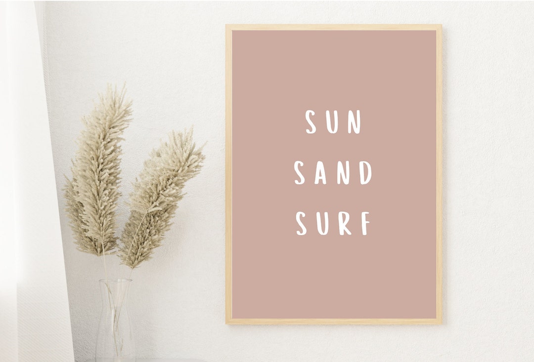 Boho Retro Beach Surf Poster | Quote | Nursery Art | Pink | Neutral ...