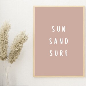 Boho Retro Beach Surf Poster | Quote | Nursery Art | Pink | Neutral ...