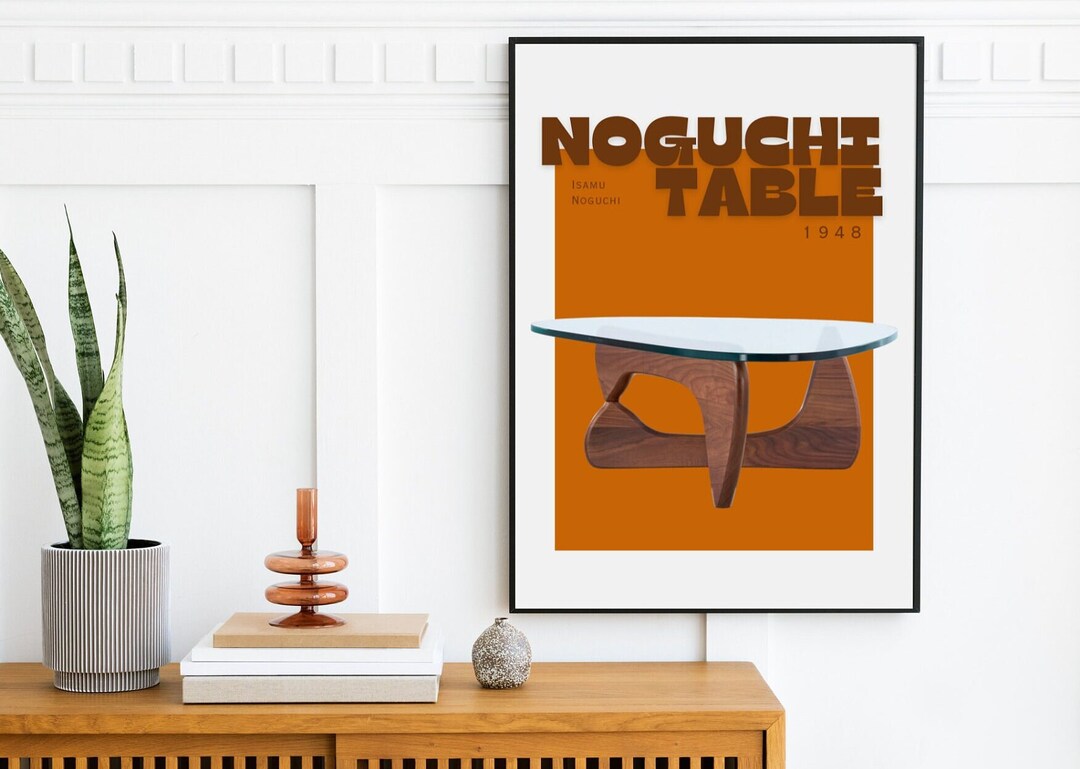 Noguchi Table Mid-century Modern Wall Art Famous Retro Furniture 1960s ...