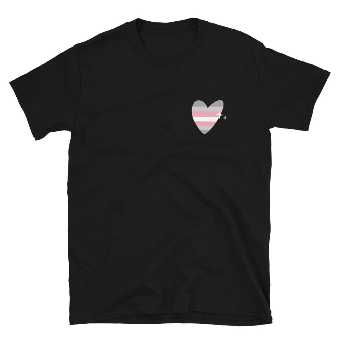 Demigirl Heart Retro LGBTQIA Pride Flag Non-binary Love Unisex T-shirt ...