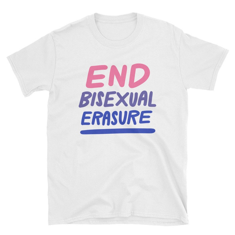 End Bisexual Erasure T Shirt Lgbtq Bi Pride Flag Tee Etsy