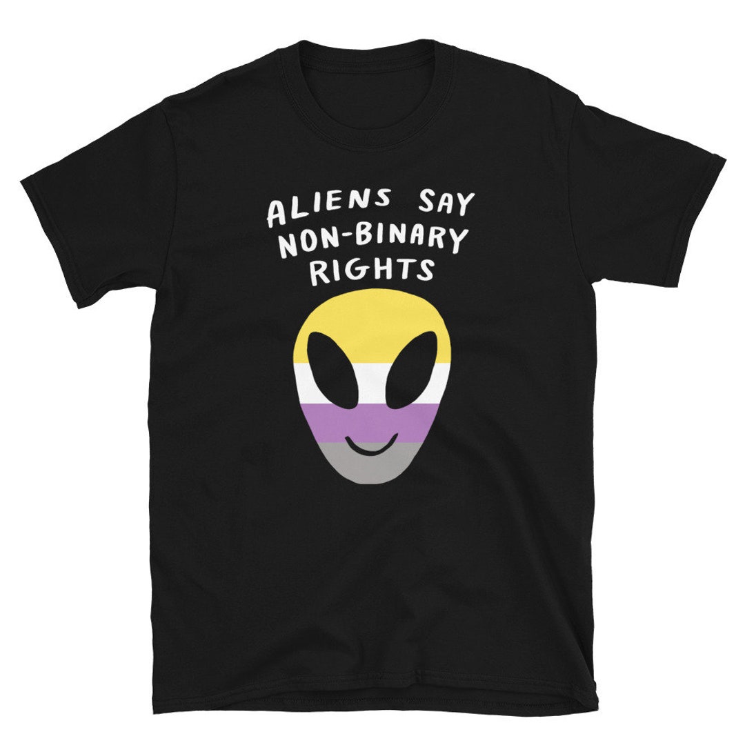 Aliens Say Non-Binary Rights Funny LGBTQIA Pride Flag Space - Etsy España
