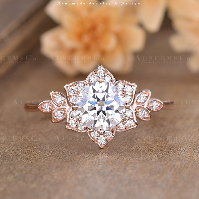 Diamond Floral Ring - Etsy