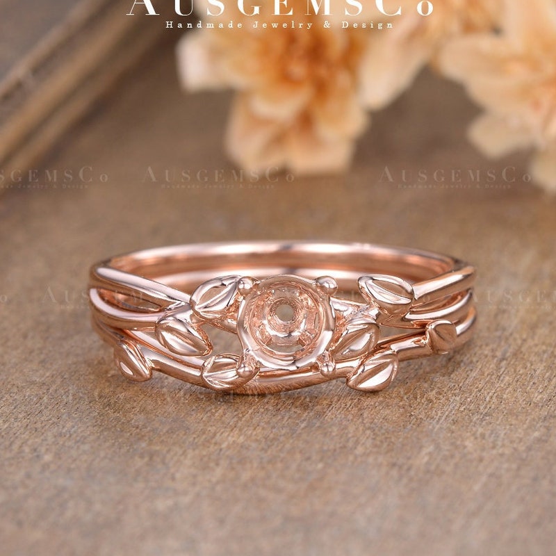 Leaf Engagement Ring - Etsy