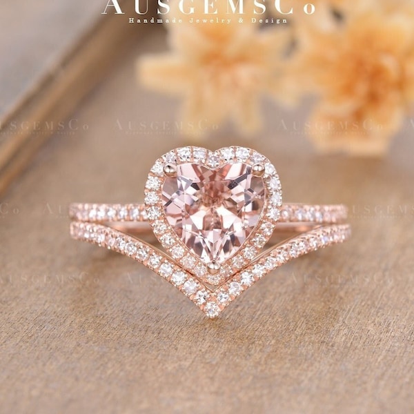 Heart Shaped Morganite Ring - Etsy