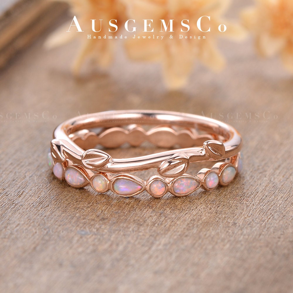 Vine Leaf Rose Gold Wedding Band Women Art Deco Diamond - Etsy Vine Leaf Rose Gold Wedding Band Women Art Deco Diamond - Etsy