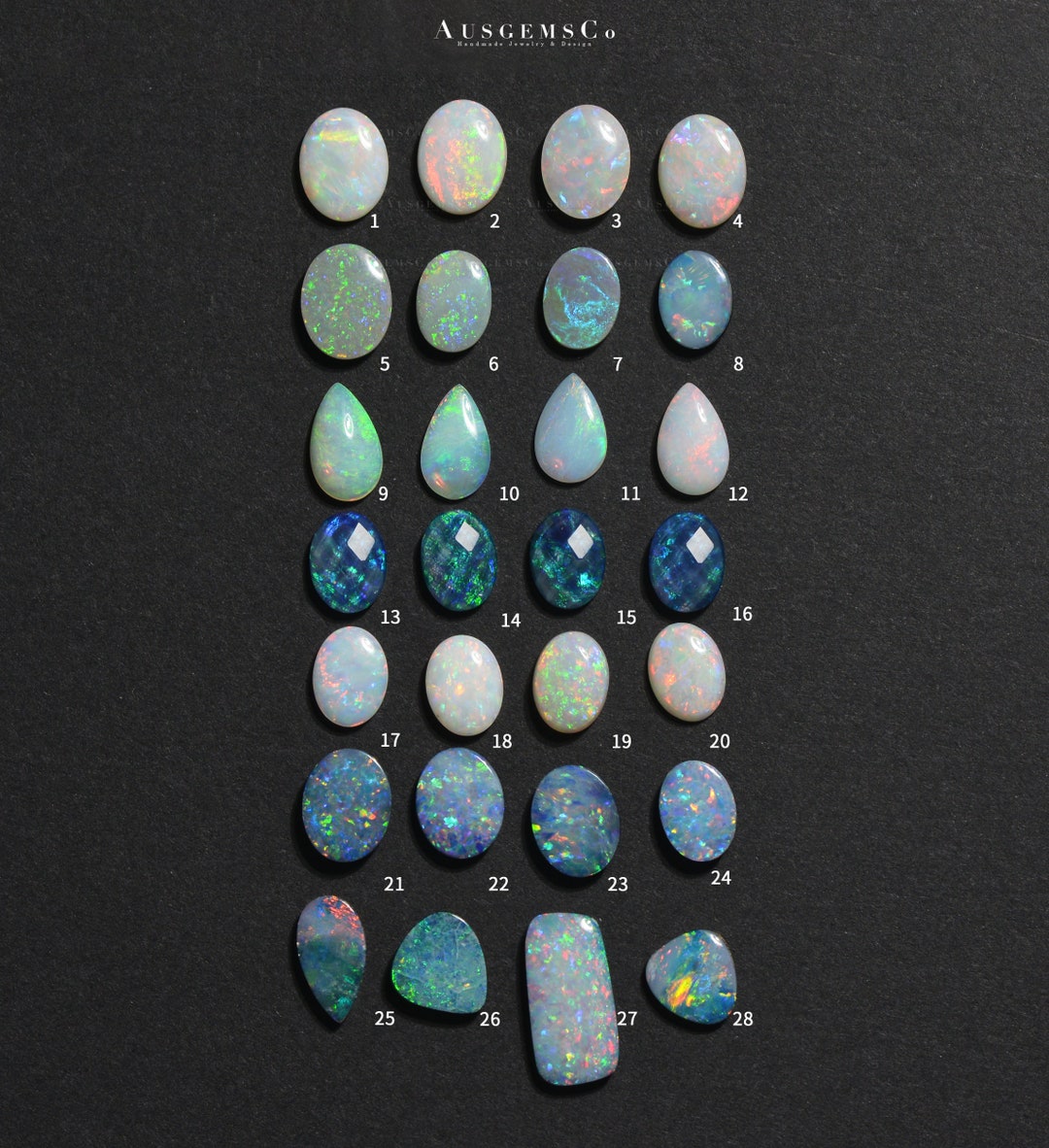 AAA Top Quality Natural Australian Opal Cabochon Fire Opal Black Opal ...