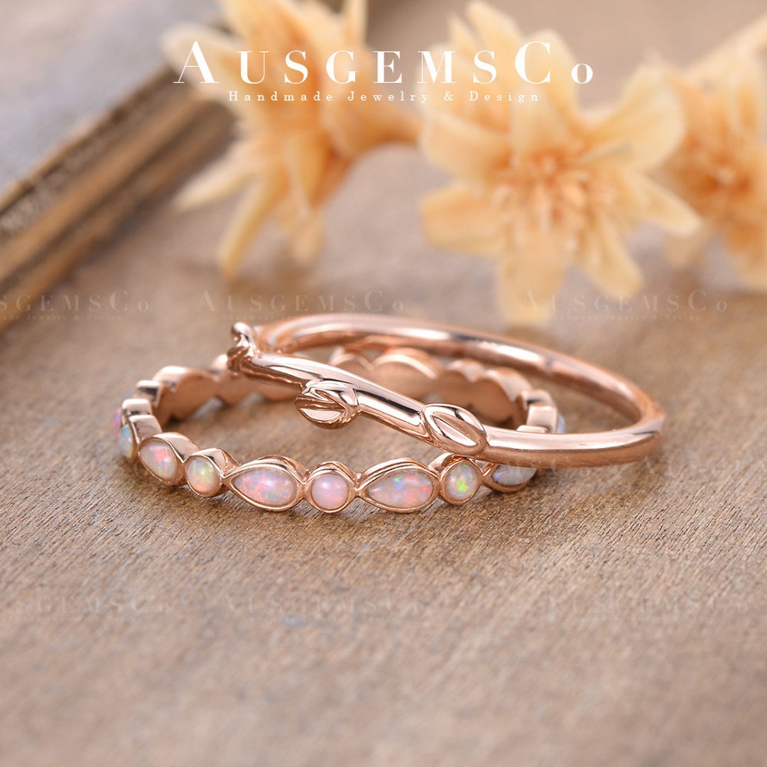 Vine Leaf Rose Gold Wedding Band Women Art Deco Diamond Wedding Ring ... Vine Leaf Rose Gold Wedding Band Women Art Deco Diamond Wedding Ring ...