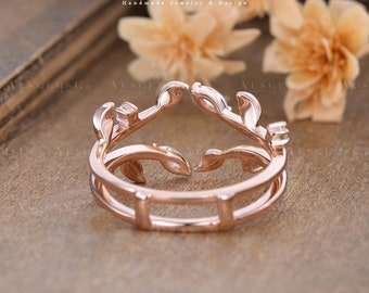 Vintage Double Curved Wedding Band Women Rose Gold Enhancer Vintage Double Curved Wedding Band Women Rose Gold Enhancer